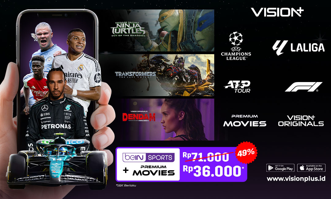 Lagganan beIN Sports di Vision+ Hanya 36rb, Streaming Ini Itu Sepuasnya!